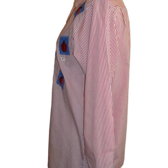 Quacker Factory | Tops | Quacker Factory Lady Bug And Daisy Shirt ...